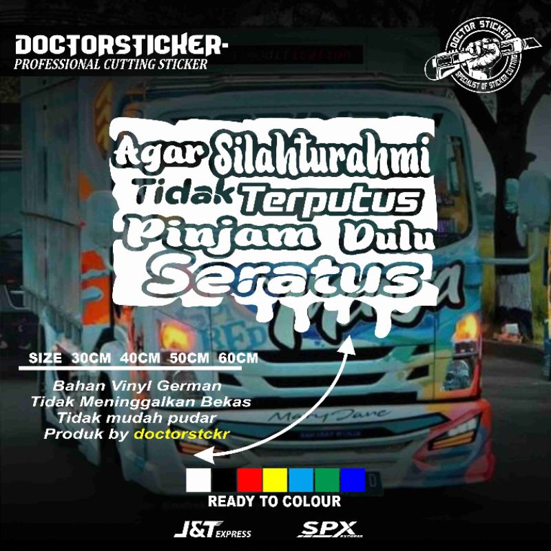 Jual Sticker Cutting Viral Truk Pickup Agar Silahturahmi Tidak Terputus Pinjam Dulu 100 | Shopee ...