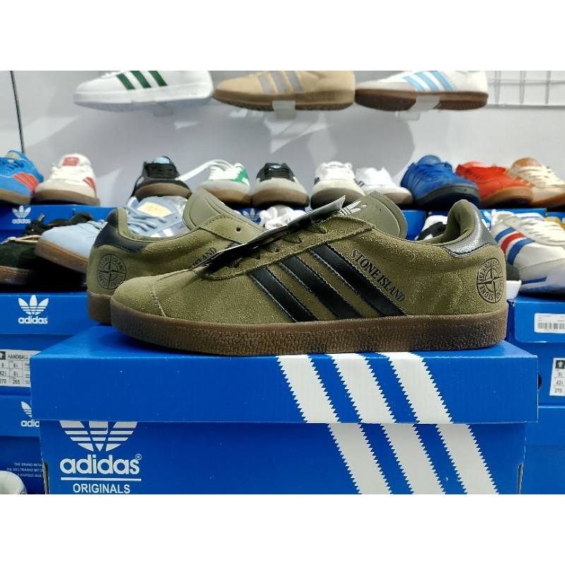Jual Sepatu Sneakers Adidas Gazelle Stone Island ARMY Made In Myanmar ...