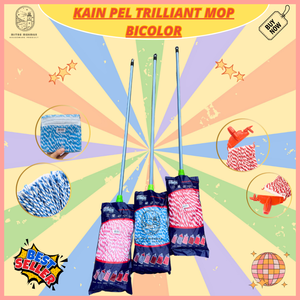 Jual Kain Pel Benang Sumbu Bicolor Mop Trilliant Bicolor Pel Lantai 2 ...