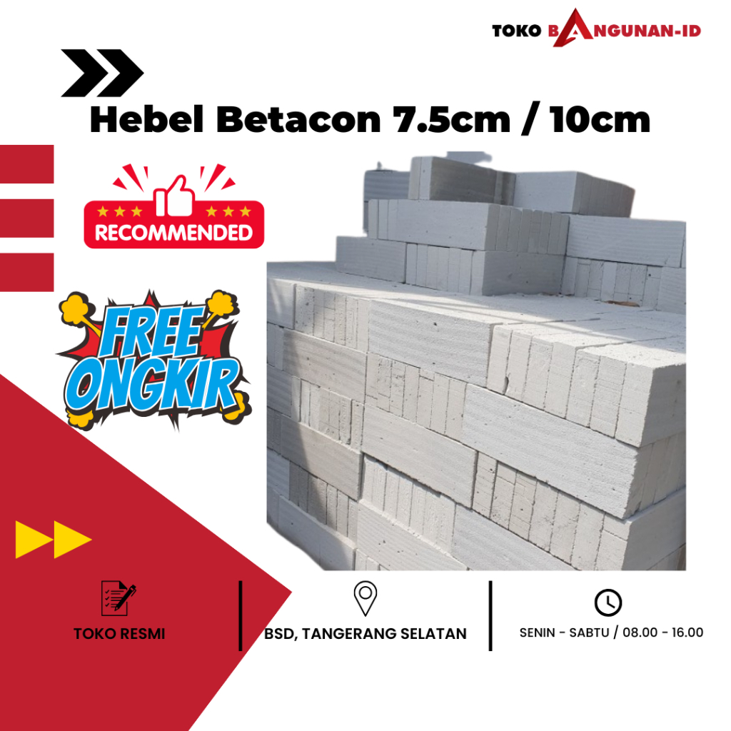 Jual Bata Ringan / Hebel 7.5cm/10cm Betacon SNI Kubik | Shopee Indonesia