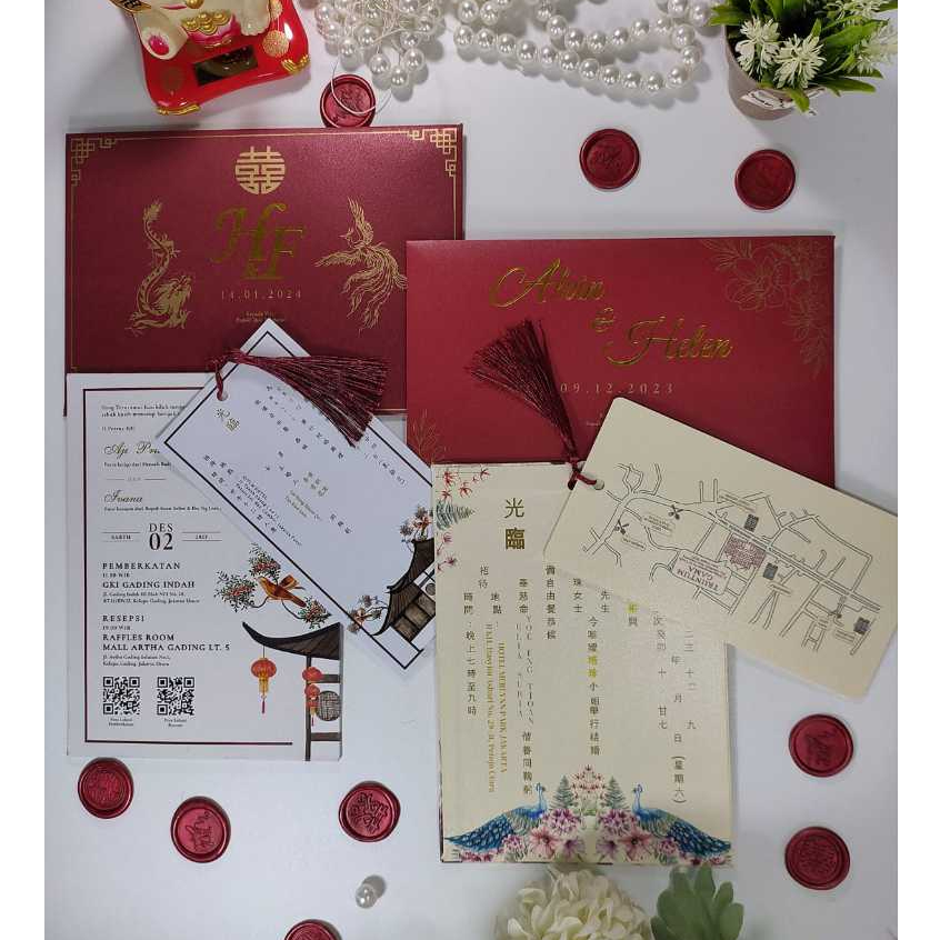 Jual Undangan Hardcover Pernikahan Chinese Amplop Modern | Shopee Indonesia