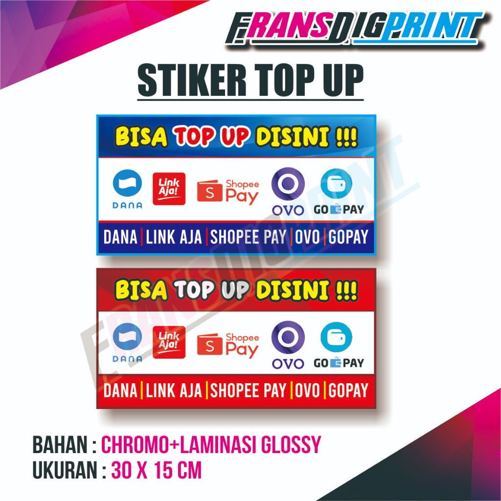 Jual STIKER TOP UP , STIKER TOP UP KONTER | Shopee Indonesia