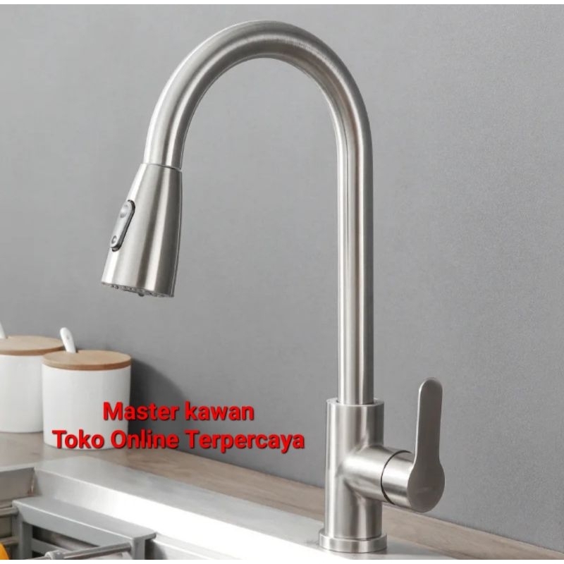 Jual Kran Kitchen Sink Panas Dingin Stainless SUS 304 Model Tarik ...