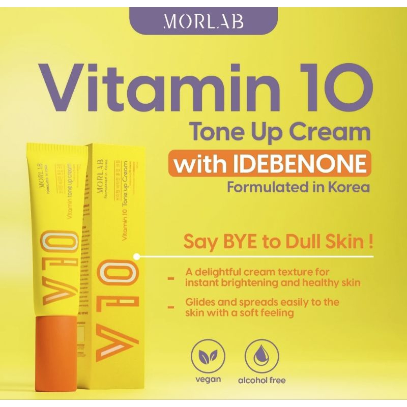 Jual V10 Vitamin tone up cream with idebenone Morlab | Shopee Indonesia