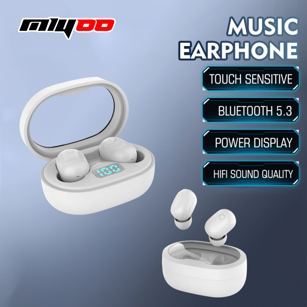Jual Miyoo TWS E8s White Headset Bluetooth Led Power Display TWS IOS & Android INPOD with Mic ...