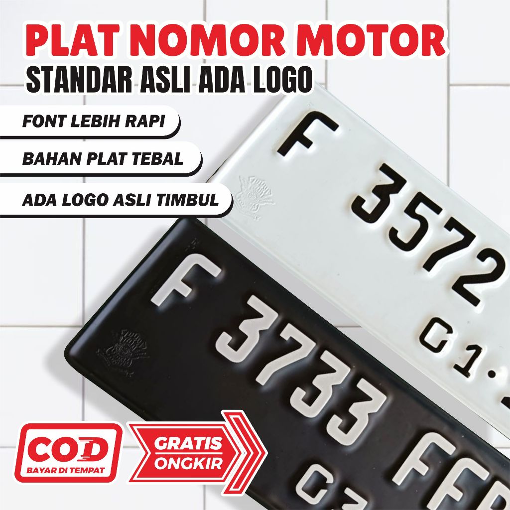 Jual PLAT NOMOR MOTOR STANDAR ASLI ADA LOGO TIMBUL | PLAT MOTOR | PLAT ...