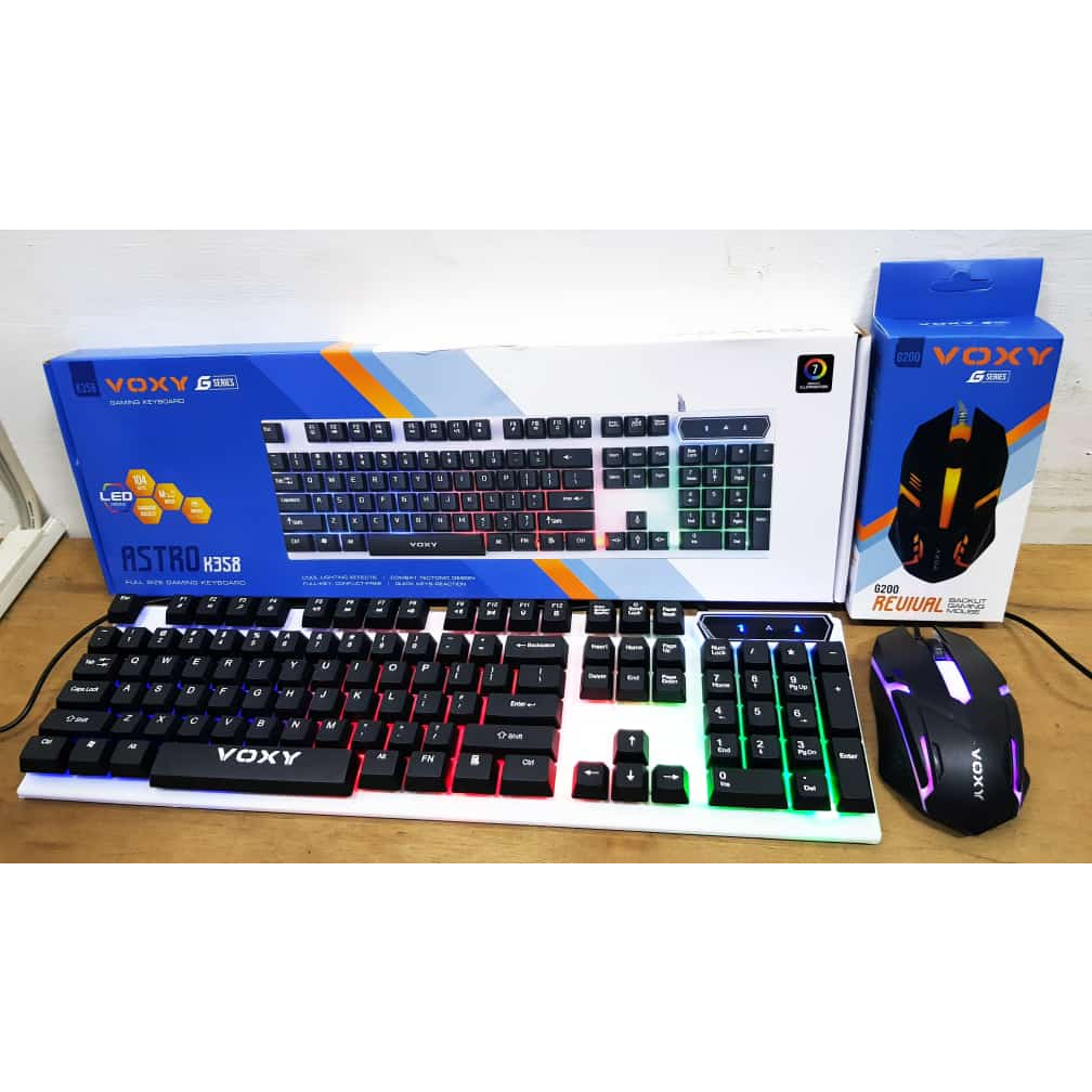 Jual KEYBOARD AND MOUSE SET GAMING RGB VOXY K358 - G200 | Shopee Indonesia
