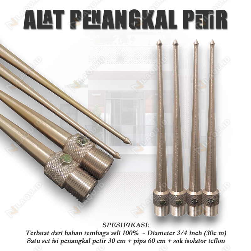 Jual Paket lengkap set alat tombak penangkal anti petir tembaga asli ...