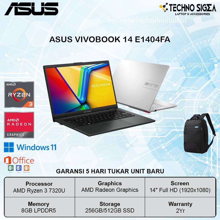 Jual ASUS Vivobook Go 14 E1404FA Ryzen 3 7320 8GB 512GB 14.0FHD | Shopee Indonesia