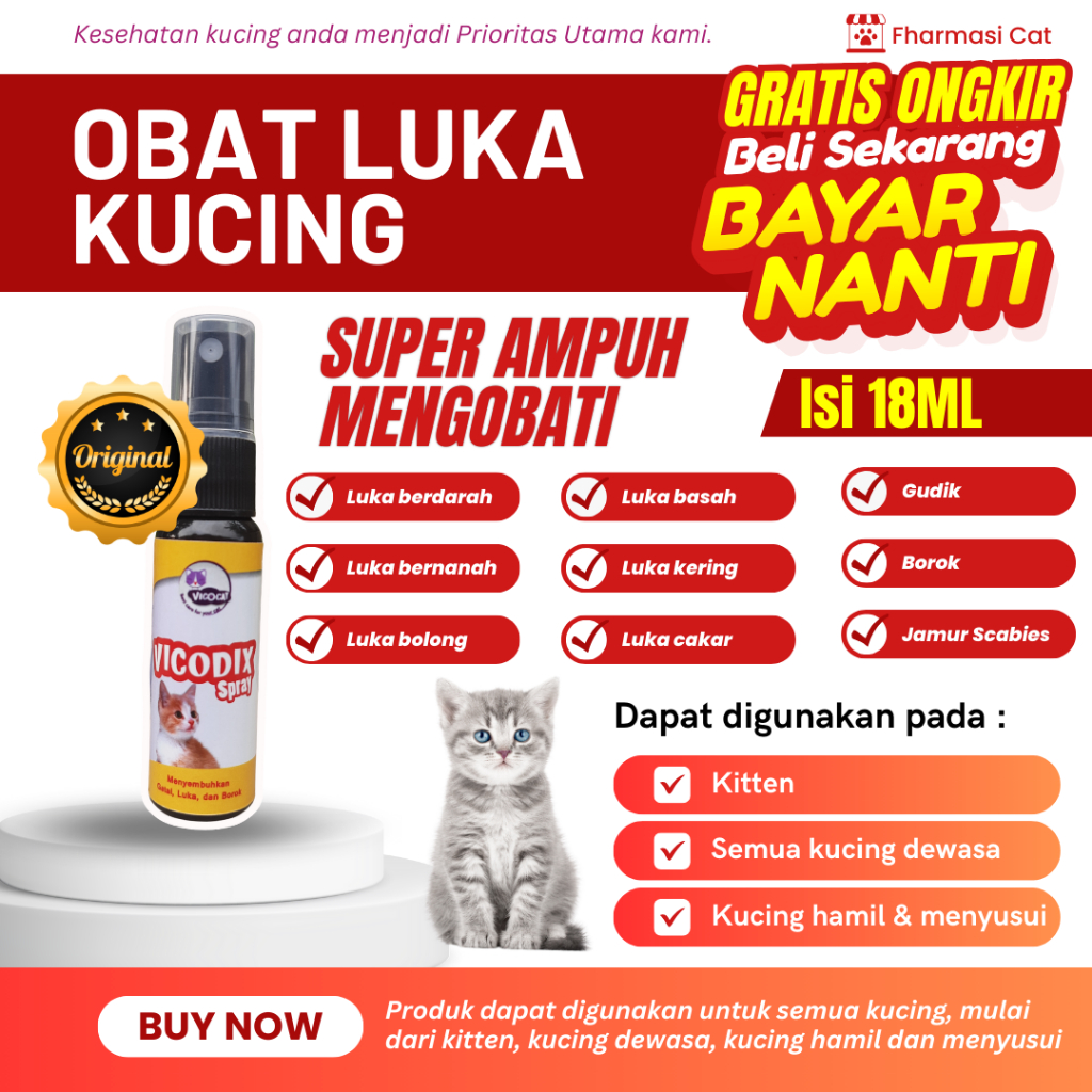 Jual Obat Luka Kucing Vicodix Untuk Mengobati Semua Jenis Luka Luar ...