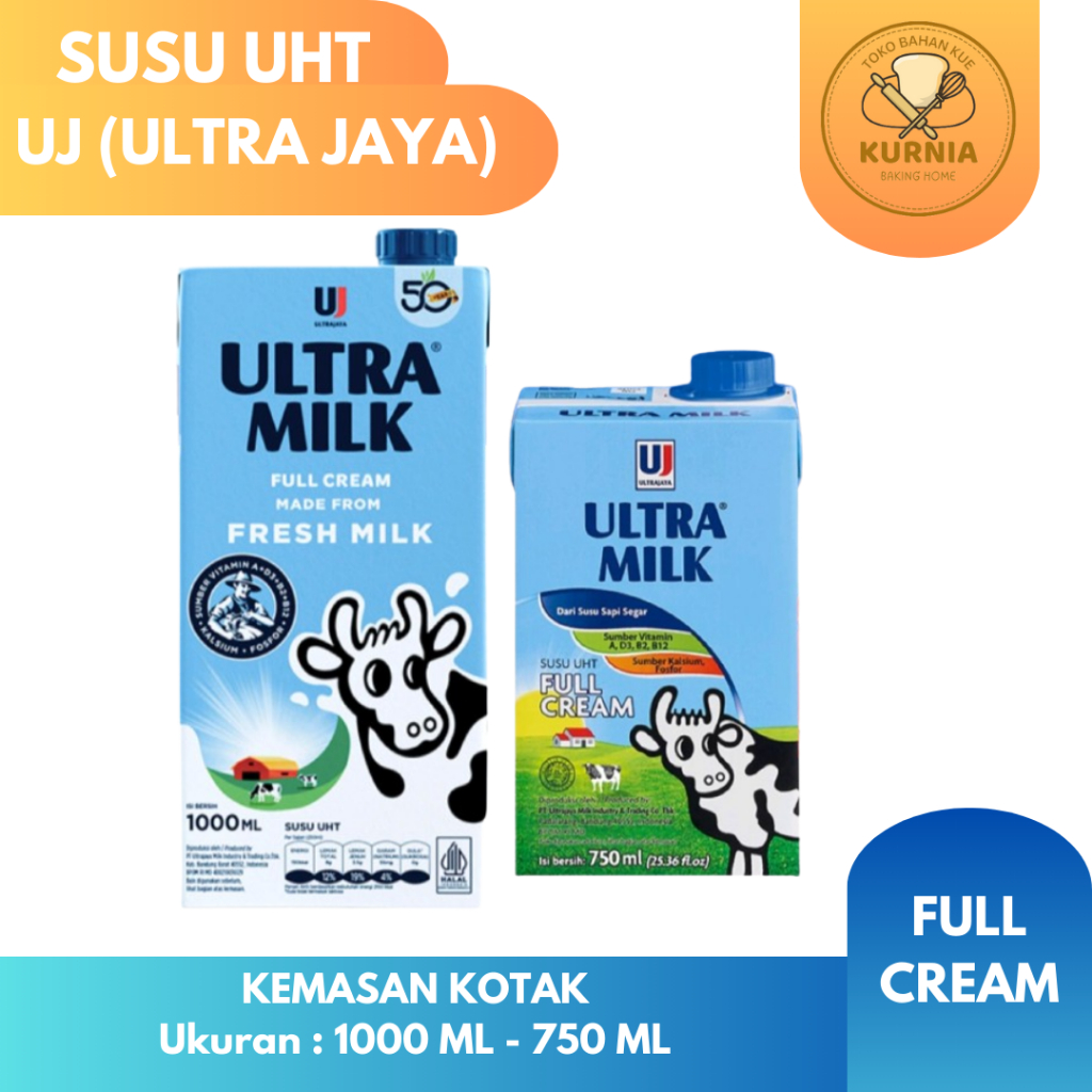 Jual SUSU UHT ULTRAJAYA KEMASAN KOTAK FULL CREAM | RASA PLAIN | Shopee Indonesia