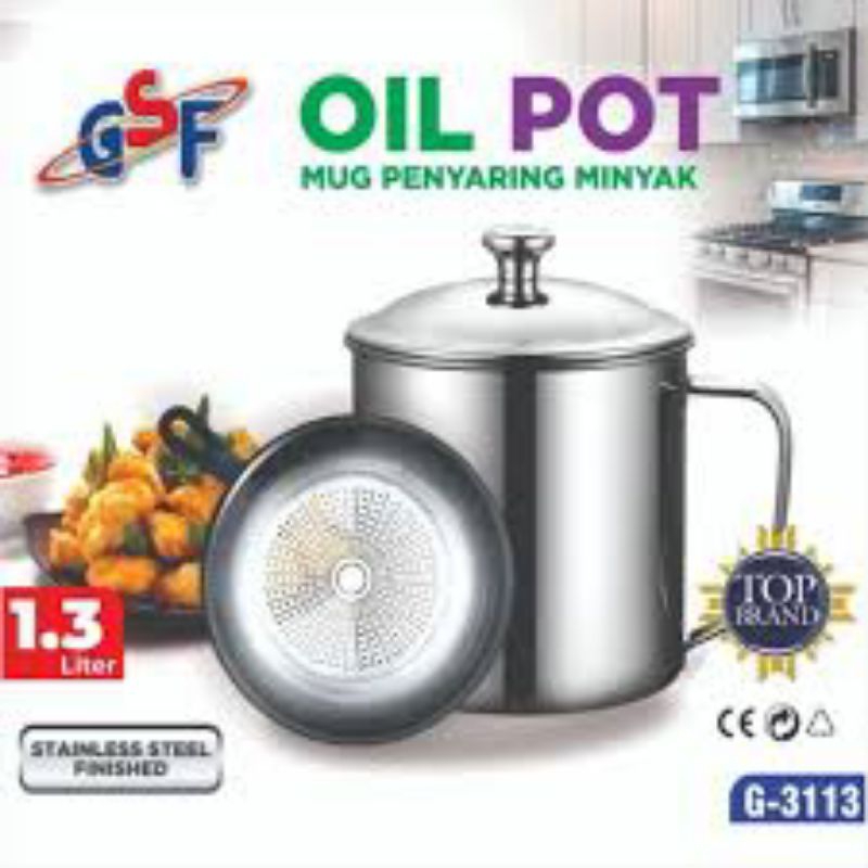 Jual GSF - Oil Pot 1,3L / Penyaring minyak 3113 | Shopee Indonesia