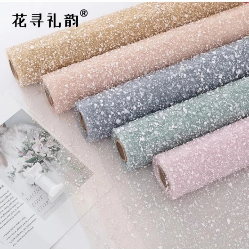 Jual KERTAS BUNGA TILE SALJU / SNOWY MESH TILE / KERTAS SALJU BUKET ...