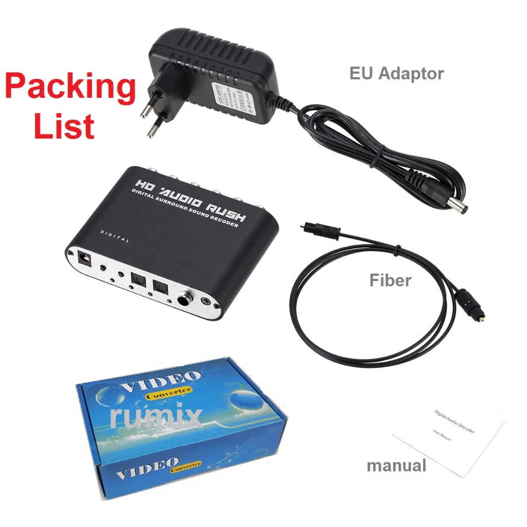 Jual DTS Dolby AC3 Decoder to Active Speaker 5.1 Video Converter - HD51 ...