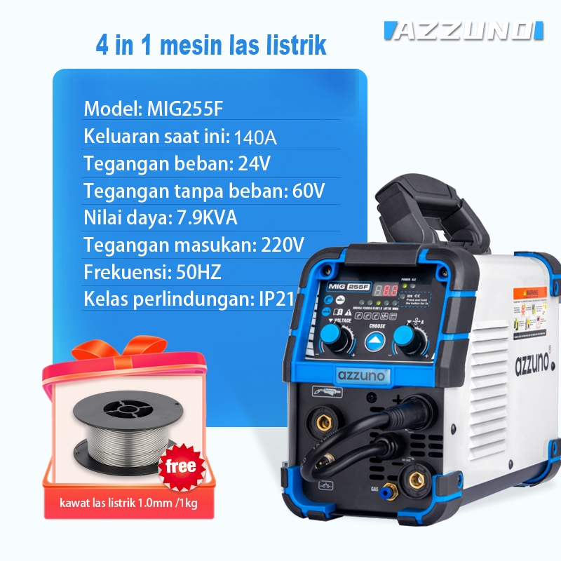 Jual AZZUNO Mesin las listrik argon 4 in 1 Multi Welder 1400 watt mma/tig/co2/mig mesin las ...