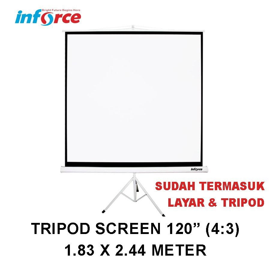 Jual Tripod Screen Projector 120 4:3 / Layar Proyektor Inforce | Shopee ...
