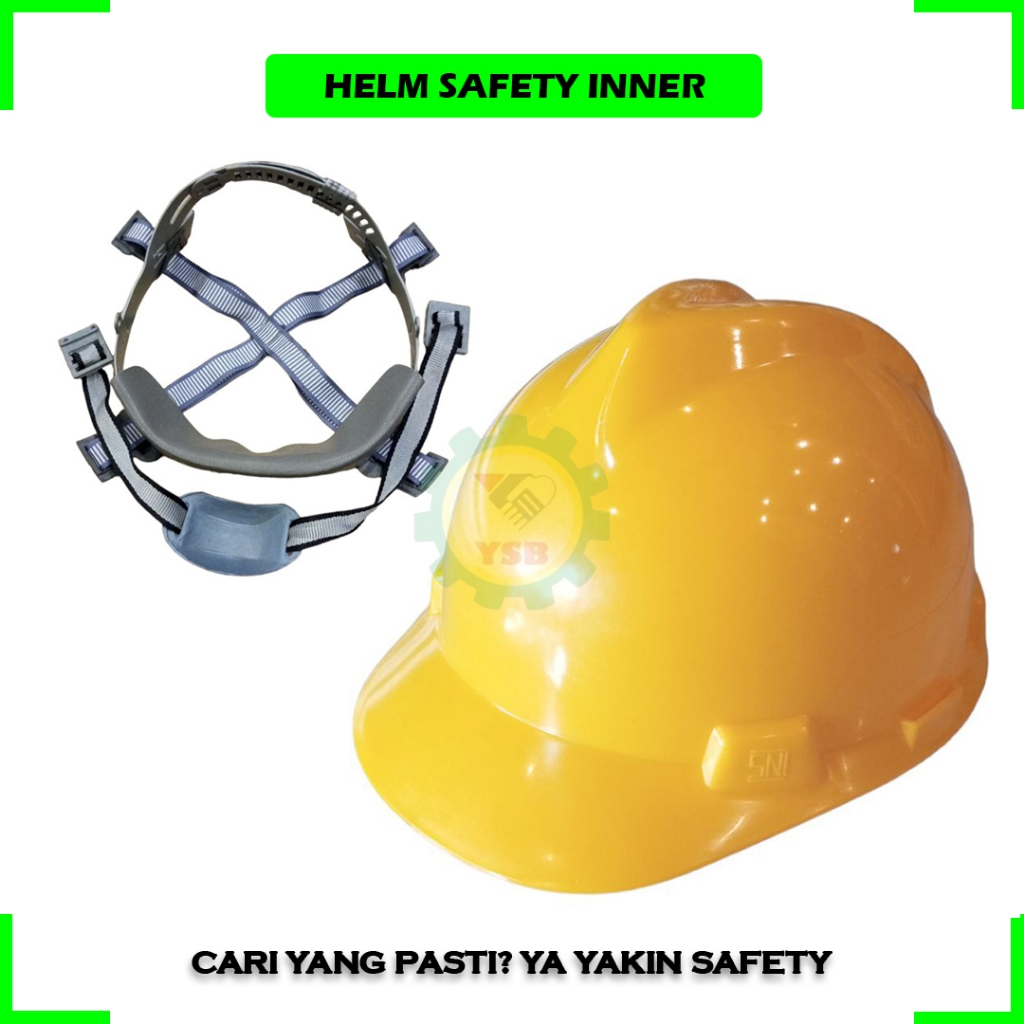 Jual Helm Proyek Safety Helmet Dalaman Inner Warna Kuning SNI Merk AAA ...