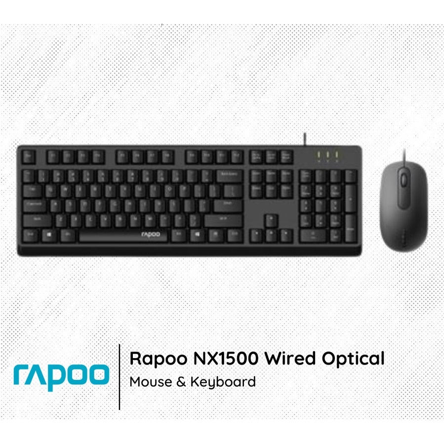 Jual Keyboard Mouse - Rapoo NX1500 Wired Optical Mouse & Keyboard | Shopee Indonesia