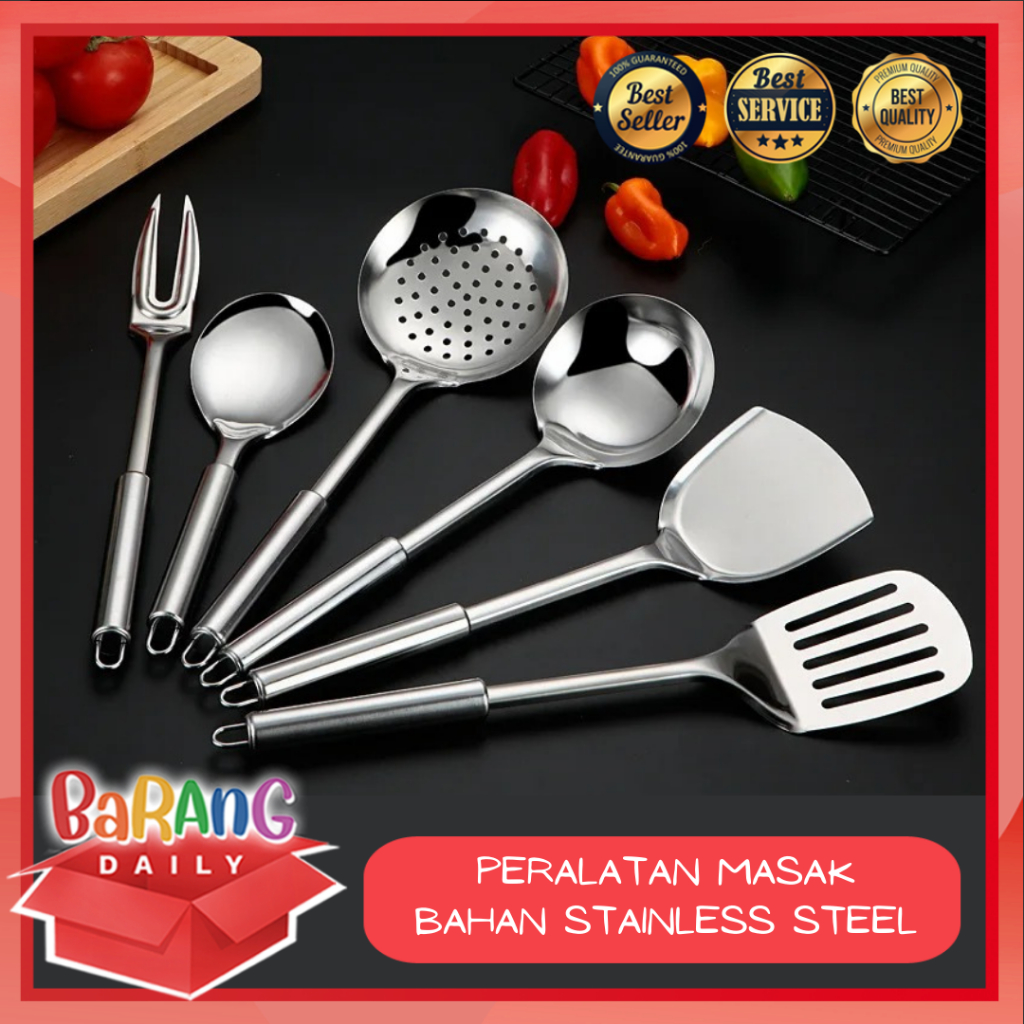 Jual Spatula Set Stainless Steel Sutil Masak Anti Karat Centong Kuah ...