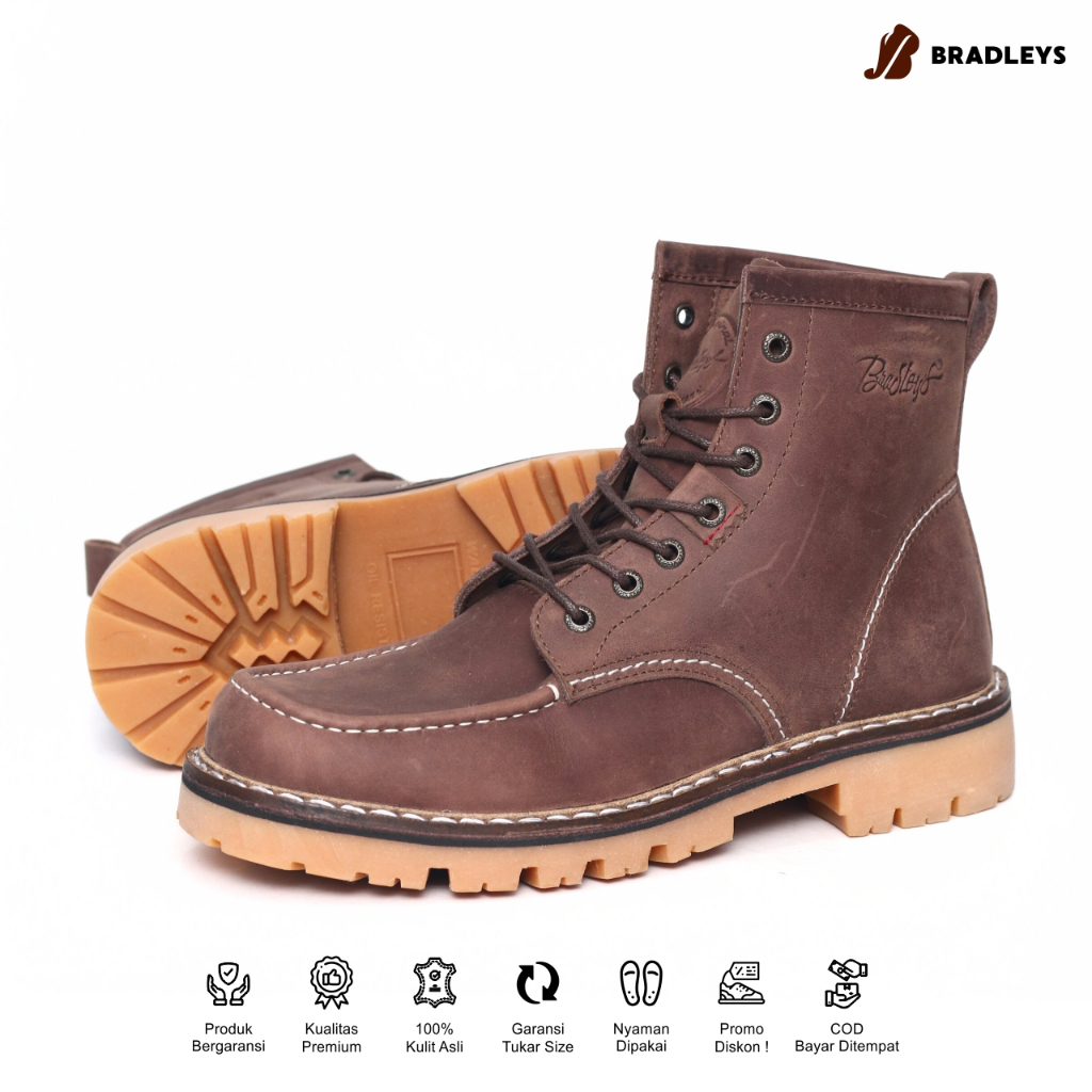 Jual [Premium] Bradleys Robbs Brown CH - Sepatu Kulit Boots Pria ...