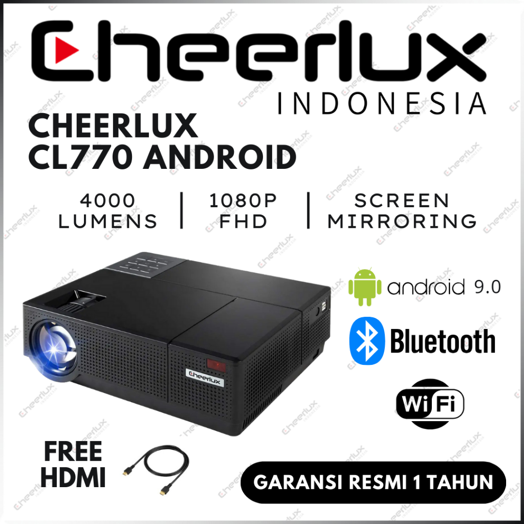 Jual Proyektor Android Mirroring Bluetooth | CHEERLUX CL770 ANDROID ...
