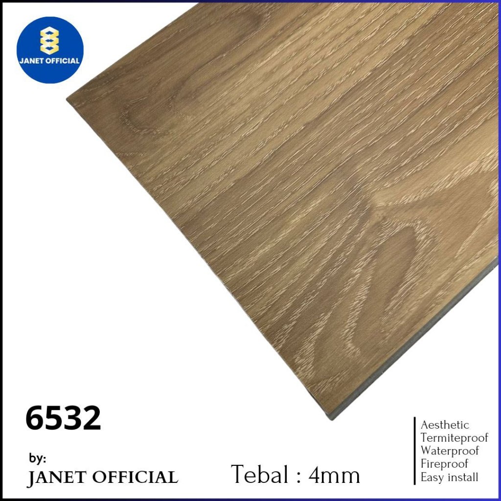 Jual SPC LANTAI Wood Flooring 4mm Parket Parkit Parquet Klik 1220mm X 180mm JANET OFFICIAL ...