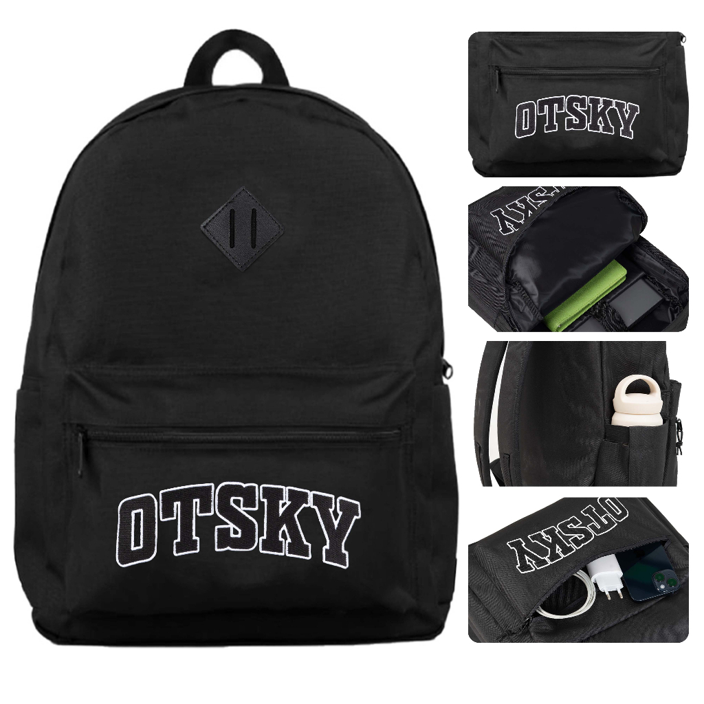 Jual Otsky Tas Ransel Backpack Font Basic Bordir Premium Pria & Wanita ...