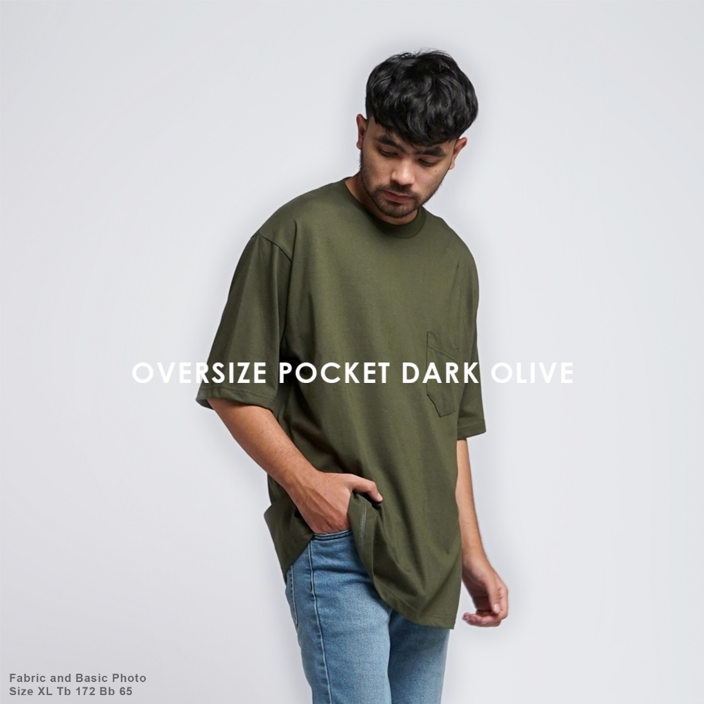 Jual Kaos Polos Oversize Pocket Dark Olive - Kaos Oversize Polos | Fabric and Basic | Shopee ...