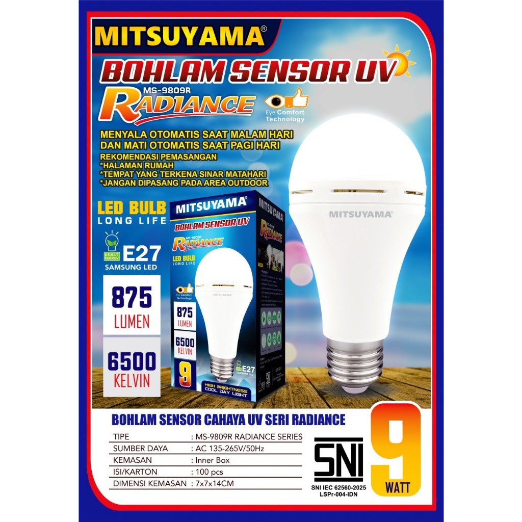 Jual MS-9809R - Lampu Bohlam Sensor UV LED Bulb Mitsuyama MS-9809R Radiance Long Life - LAMPU ...