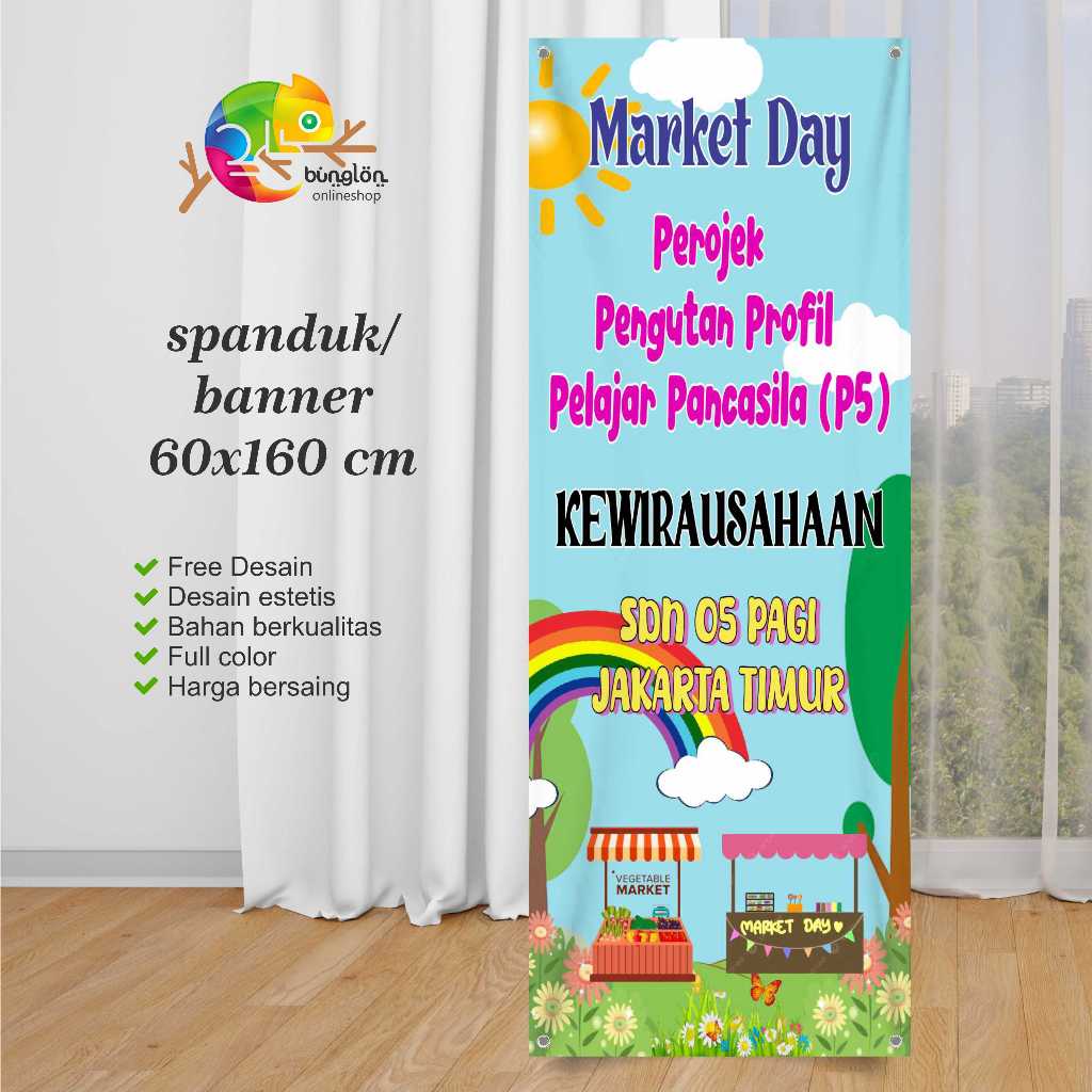 Jual Spanduk 60x160 Banner Market Day Custom | Shopee Indonesia