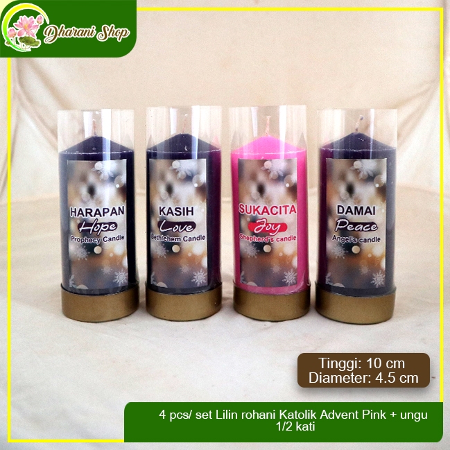 Jual Lilin Doa Advent / Adven Ungu + Pink / Lilin Rohani Misa Natal 10 ...