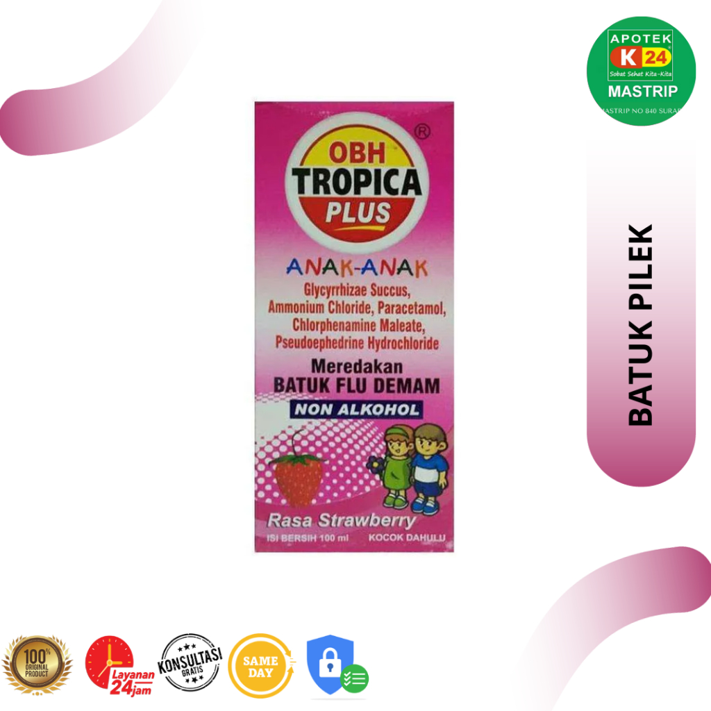 Jual OBH Tropica Plus Anak Sirup / Demam Batuk Berdahak Pilek / 2-12 ...
