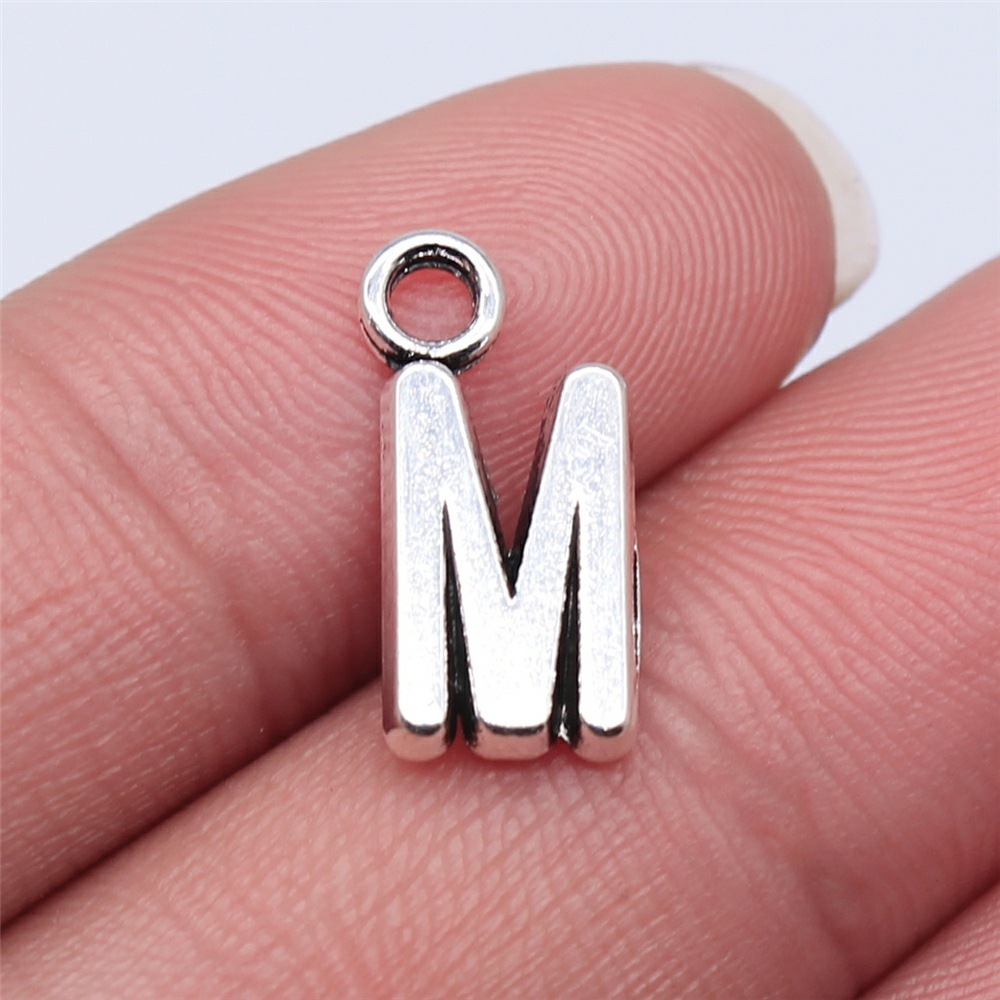 Jual 1 pcs Charm Aksesoris Besi - SERI HURUF ALFABET GANTUNG SILVER ...