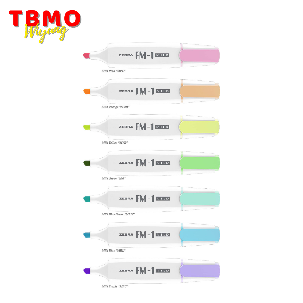 Jual TBMO Zebra Highlighter / Penanda Warna FM-1 Mild - Pcs | Shopee ...