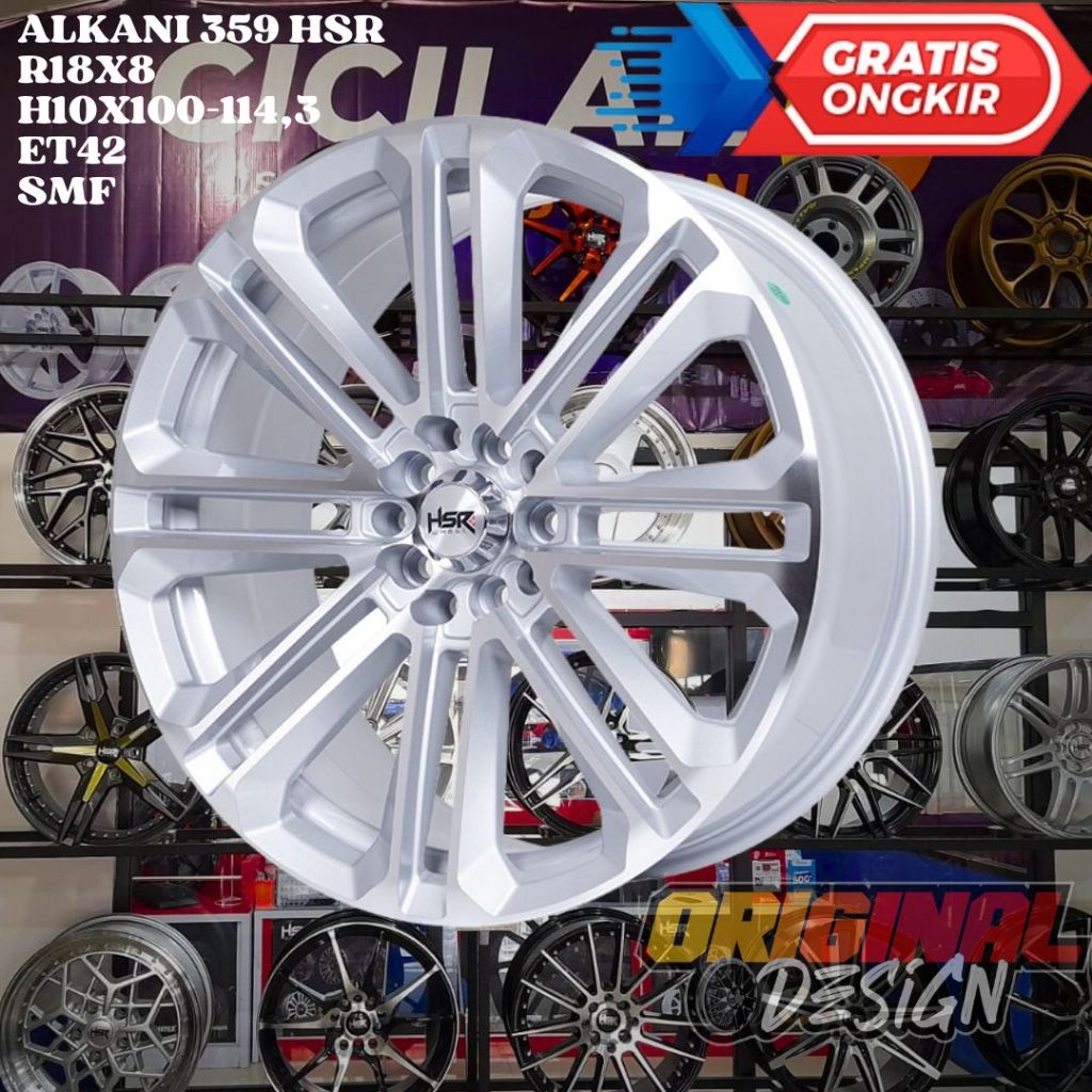 Jual Velg Mobil Ring 18 HSR ALKANI R18 LEBAR 8 LUBANG BAUT 5 ET42 SILVER POLISH | Shopee Indonesia