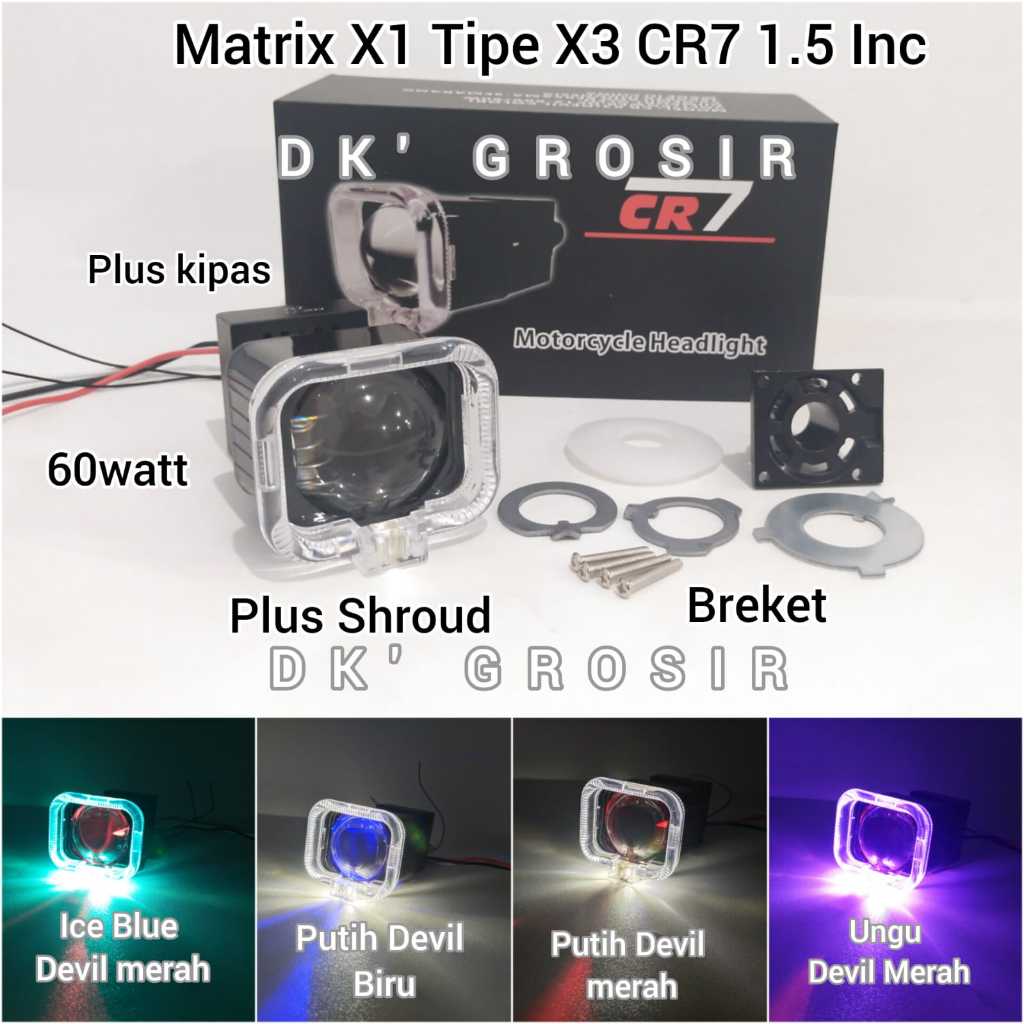 Jual CR7 - Projector Biled Matrix X1 Original CR7 Tipe X3 Plus Shroud ... Jual CR7 - Projector Biled Matrix X1 Original CR7 Tipe X3 Plus Shroud ...