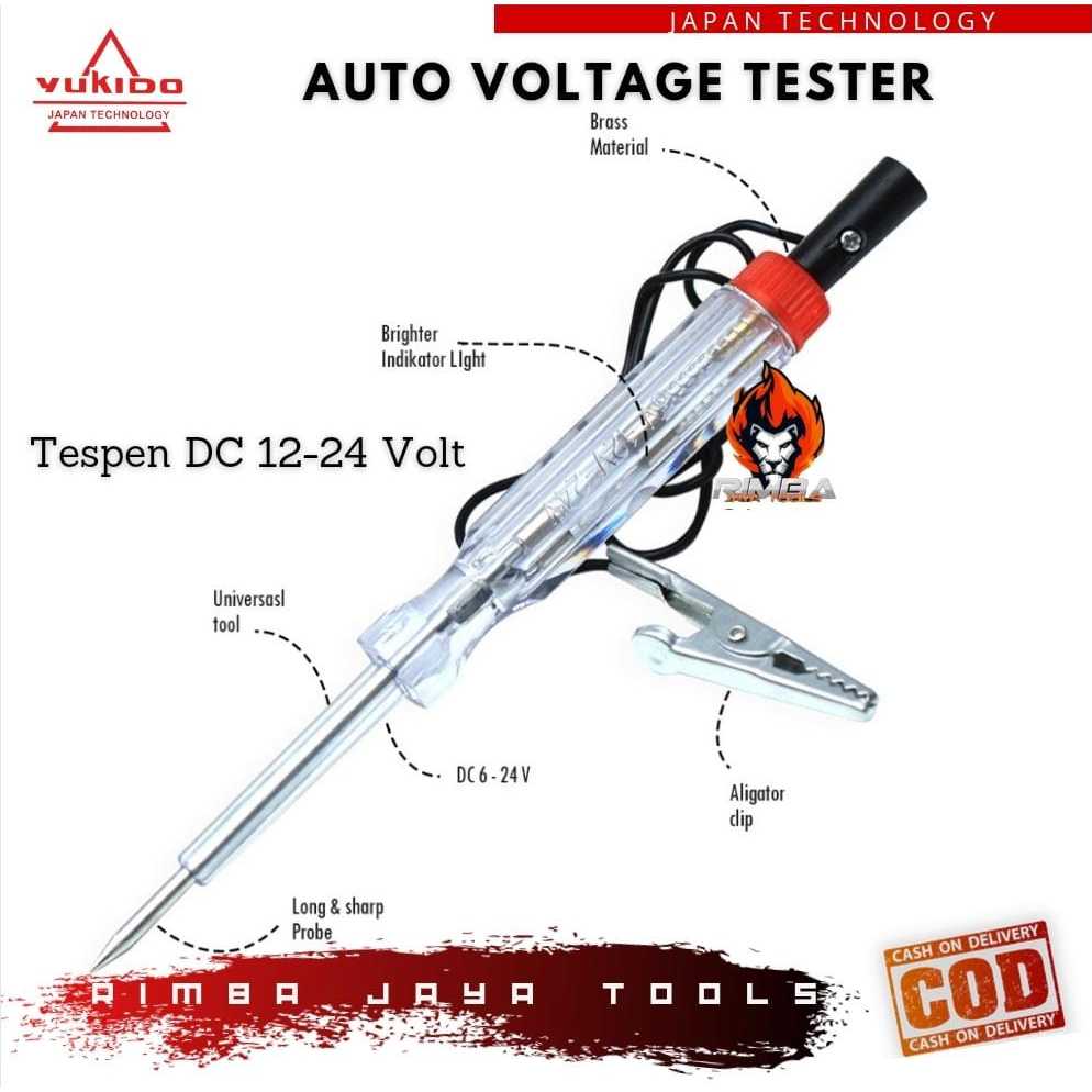 Jual TESPEN DC 12-24 volt Auto Voltage Tester YUKIDO- Perlengkapan ...