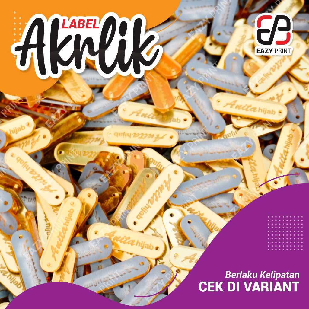 Jual LABEL AKRILIK, LABEL AKRILIK HIJAB, LABEL BRAND HIJAB, LABEL BAJU ...