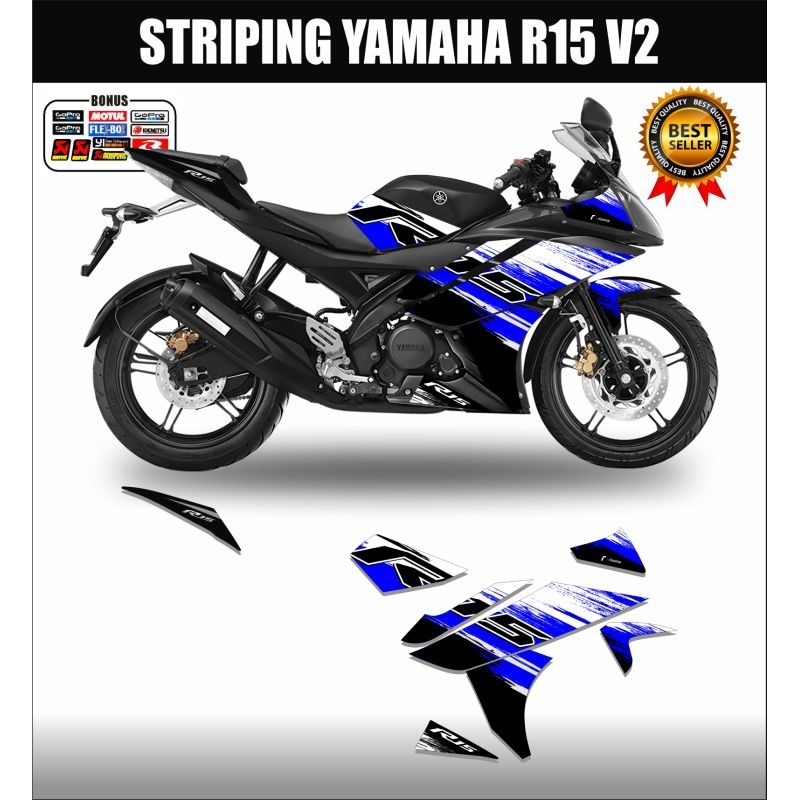 Jual Striping Yamaha R15 V2 Grapis / Stiker Motor R15 V2 / Decal ...