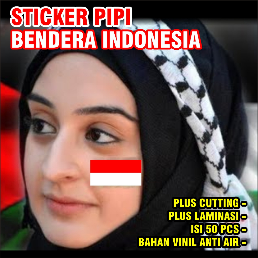 Jual BAHAN VINIL | Sticker Pipi Merah Putih ISI 50 PCS | Tempelan Pipi ...
