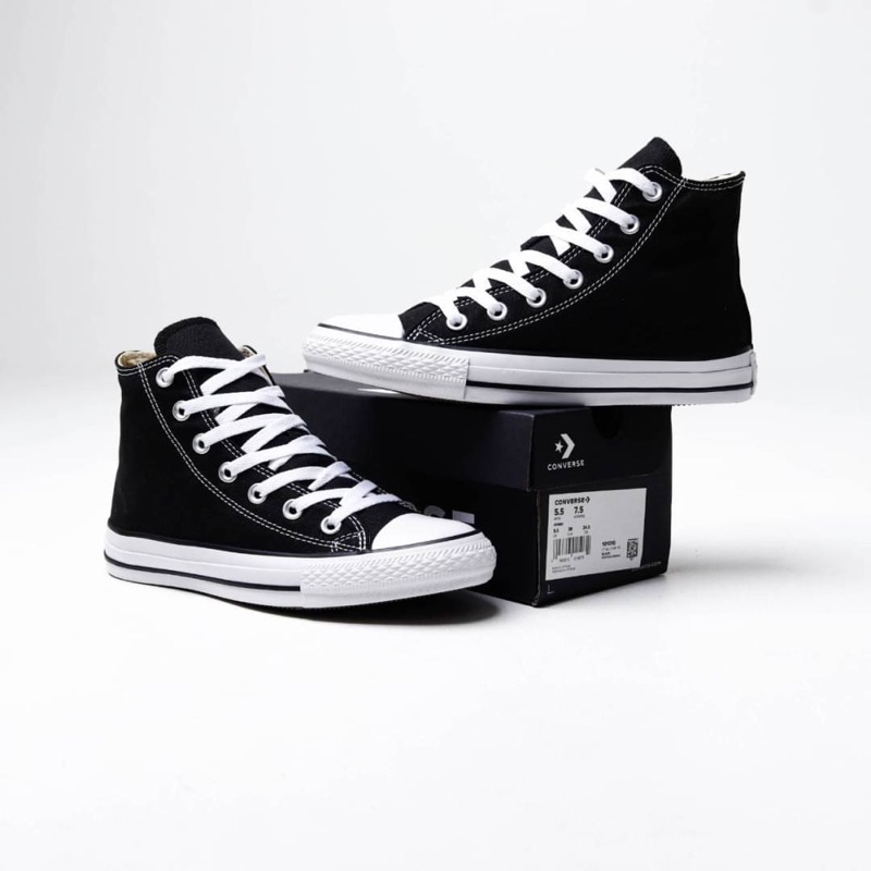 Jual 100% Import Converse Allstar High Black White (Totebag+Kaos Kaki ...
