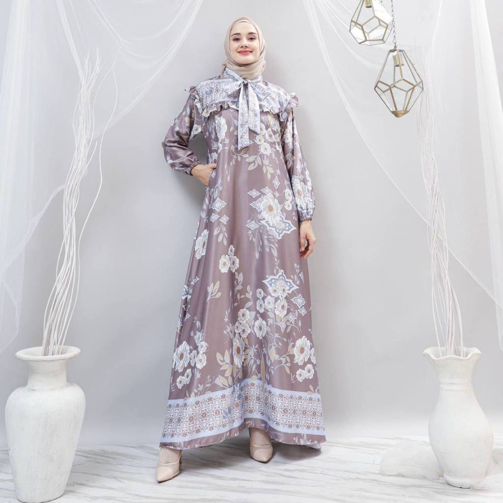 Jual Dress Gamis Fatima Silky Bunga Baju Wanita Dress Wanita Pakaian ...