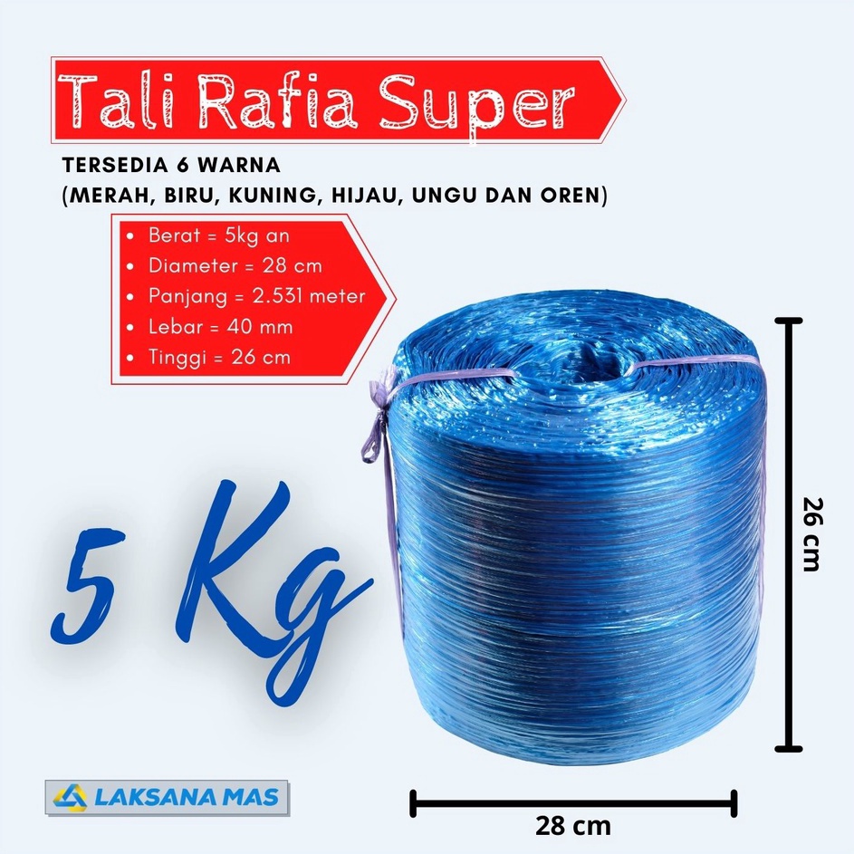 Jual HQCW9855 MEGA SALE Tali Rafia Plastik Laksanamas Super Warna ...