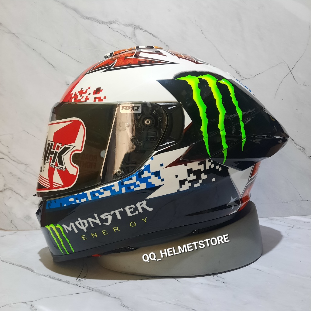 Jual HELM NHK MARK 1 REPAINT QUARTARARO WHITE FULL FACE | Shopee Indonesia