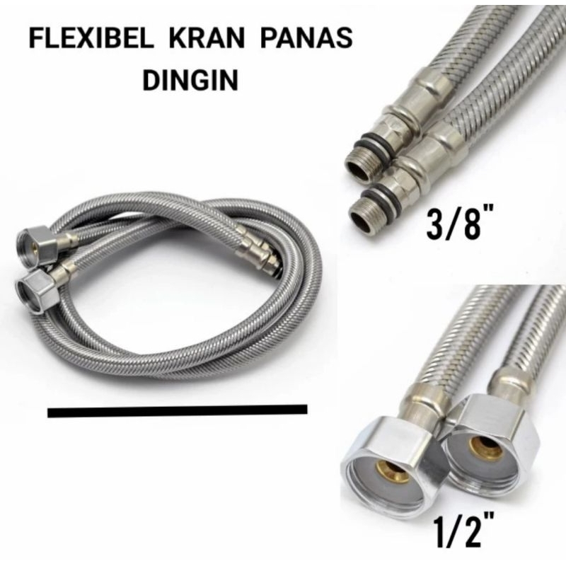 Jual Slang Fleksibel Panas Dingin 50 cm untuk Kran Mixer / Selang Air ...