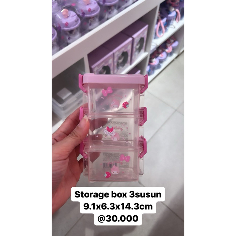 Jual Storage Box 2 susun | Storage Box 3 susun My Melody Miniso x ...