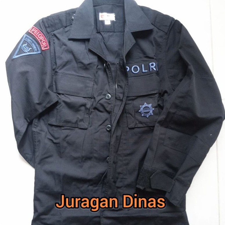 Jual PAKET LENGKAP>>> Atasan baju pdl hitam brimob jatah polri | Shopee ...