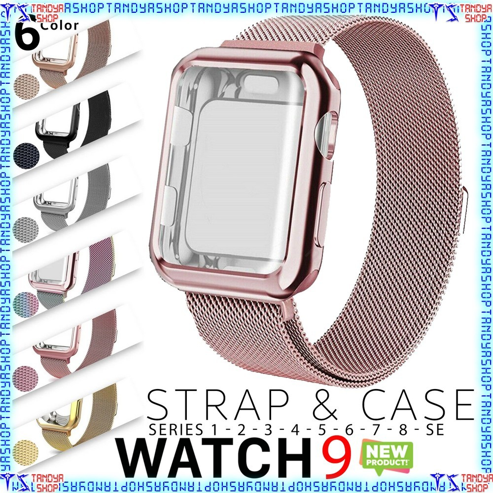 Jual Strap Case Apple Watch Series 1 2 3 4 5 6 38 40 42 44 mm Milanese ...
