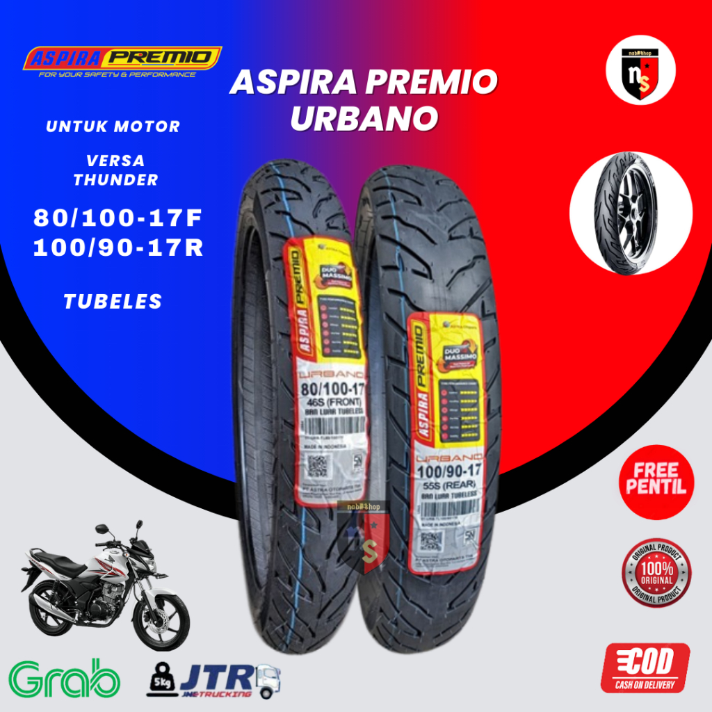 Jual Aspira Premio Urbano 80/100-17 Front Ban Motor Tubeless Ring 17 | Shopee Indonesia