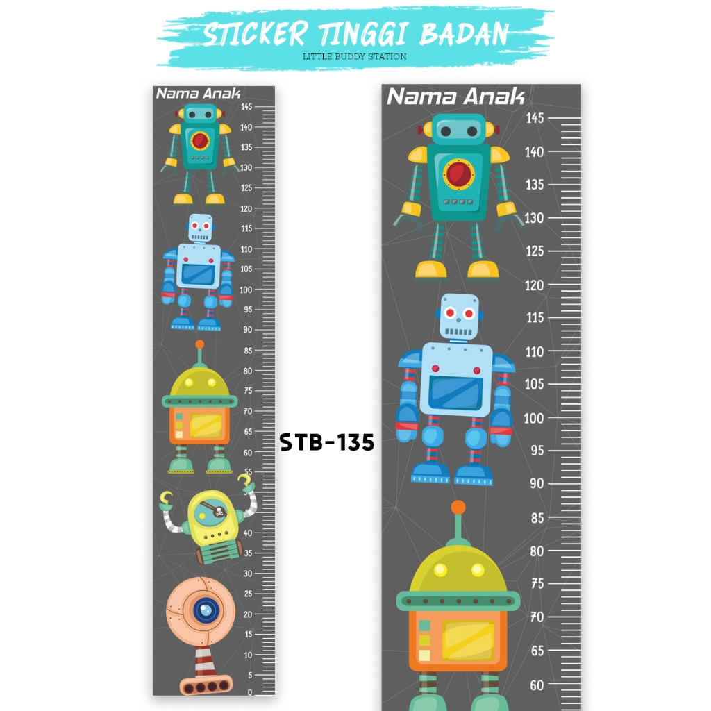 Jual Stiker Pengukur Tinggi Badan Anak Dinding Aesthetic - Custom Nama ...